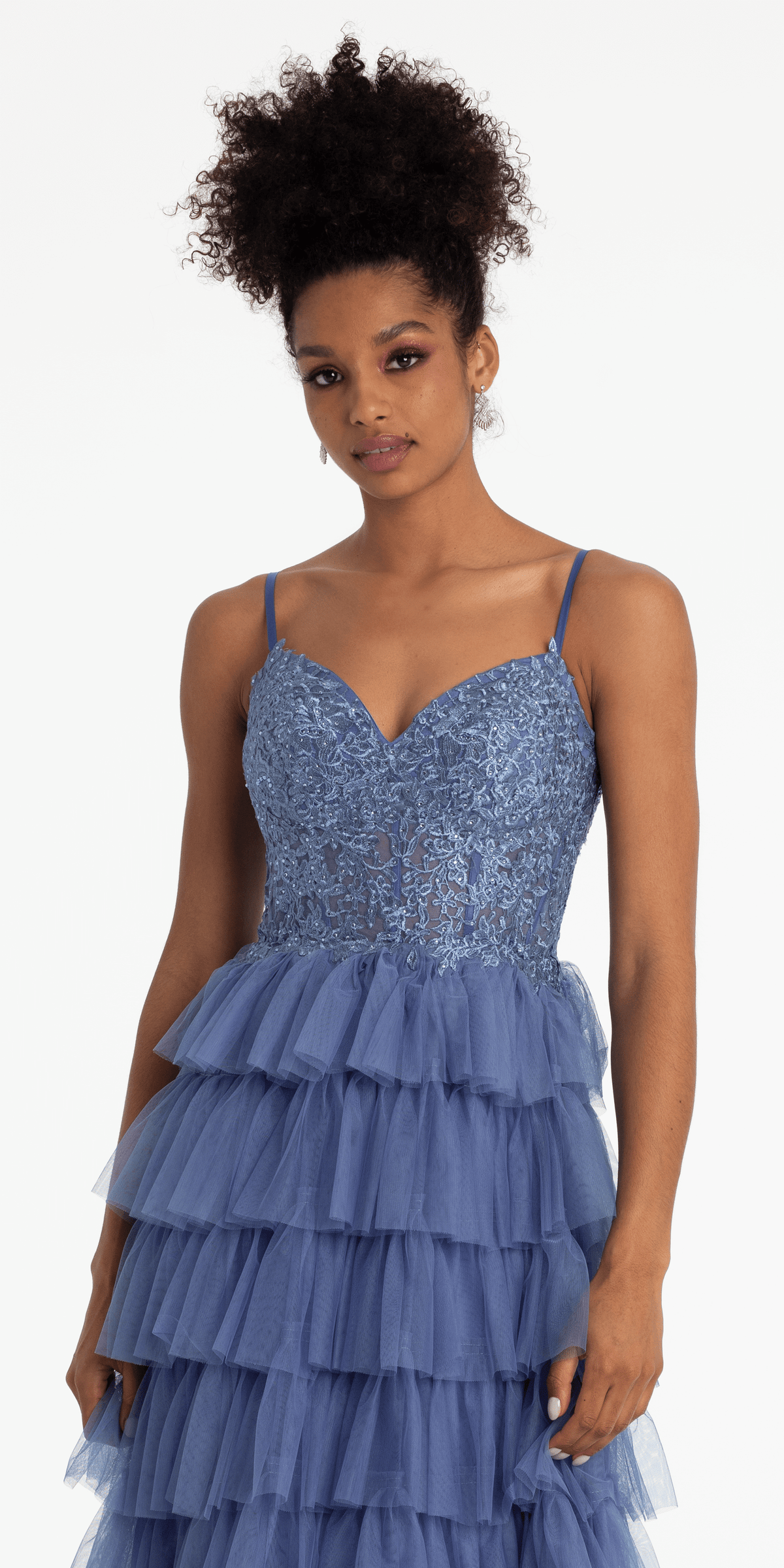 Mesh Tiered Corset Keyhole Back Ballgown – Camille La Vie