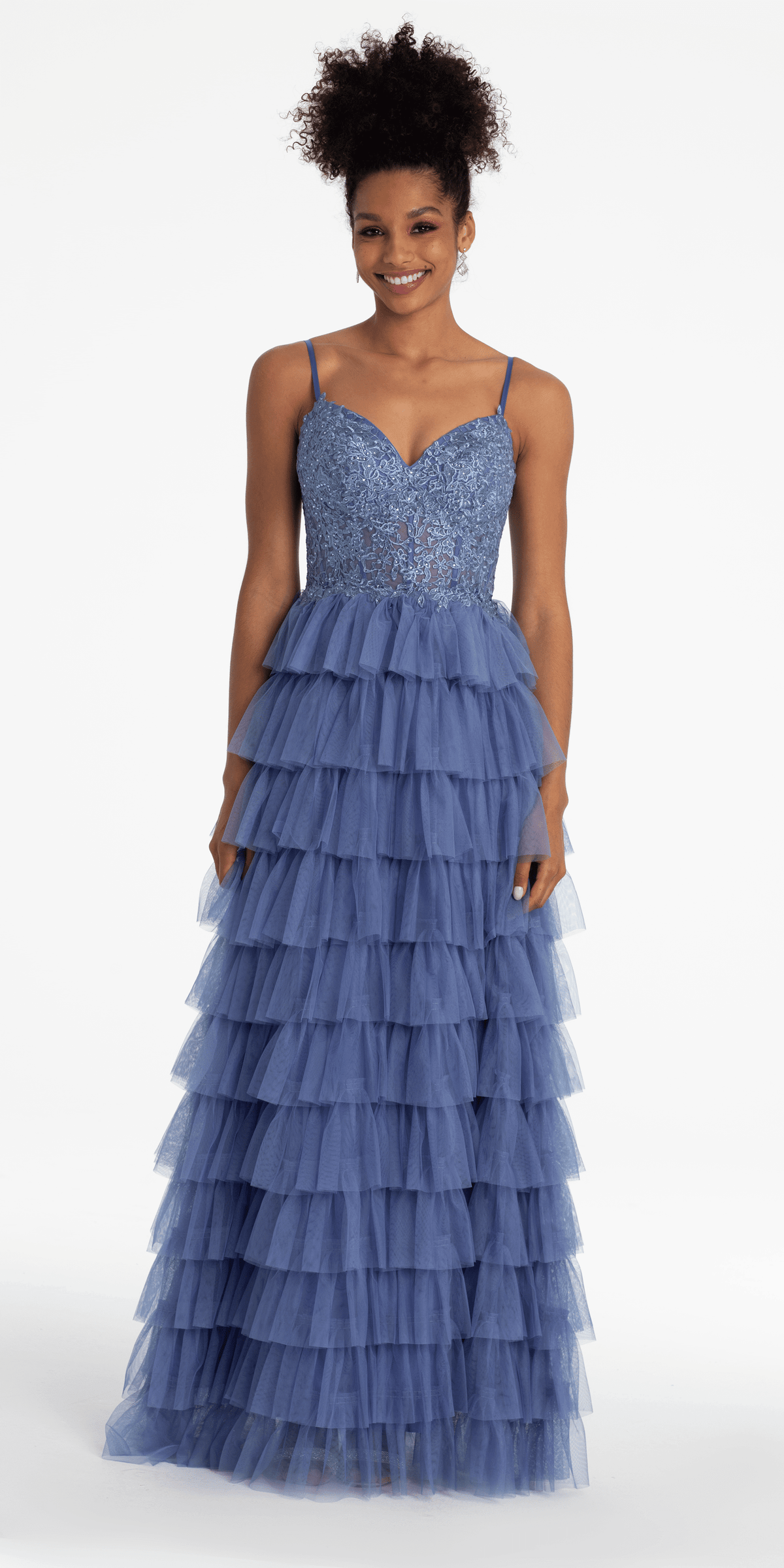 Mesh Tiered Corset Keyhole Back Ballgown – Camille La Vie