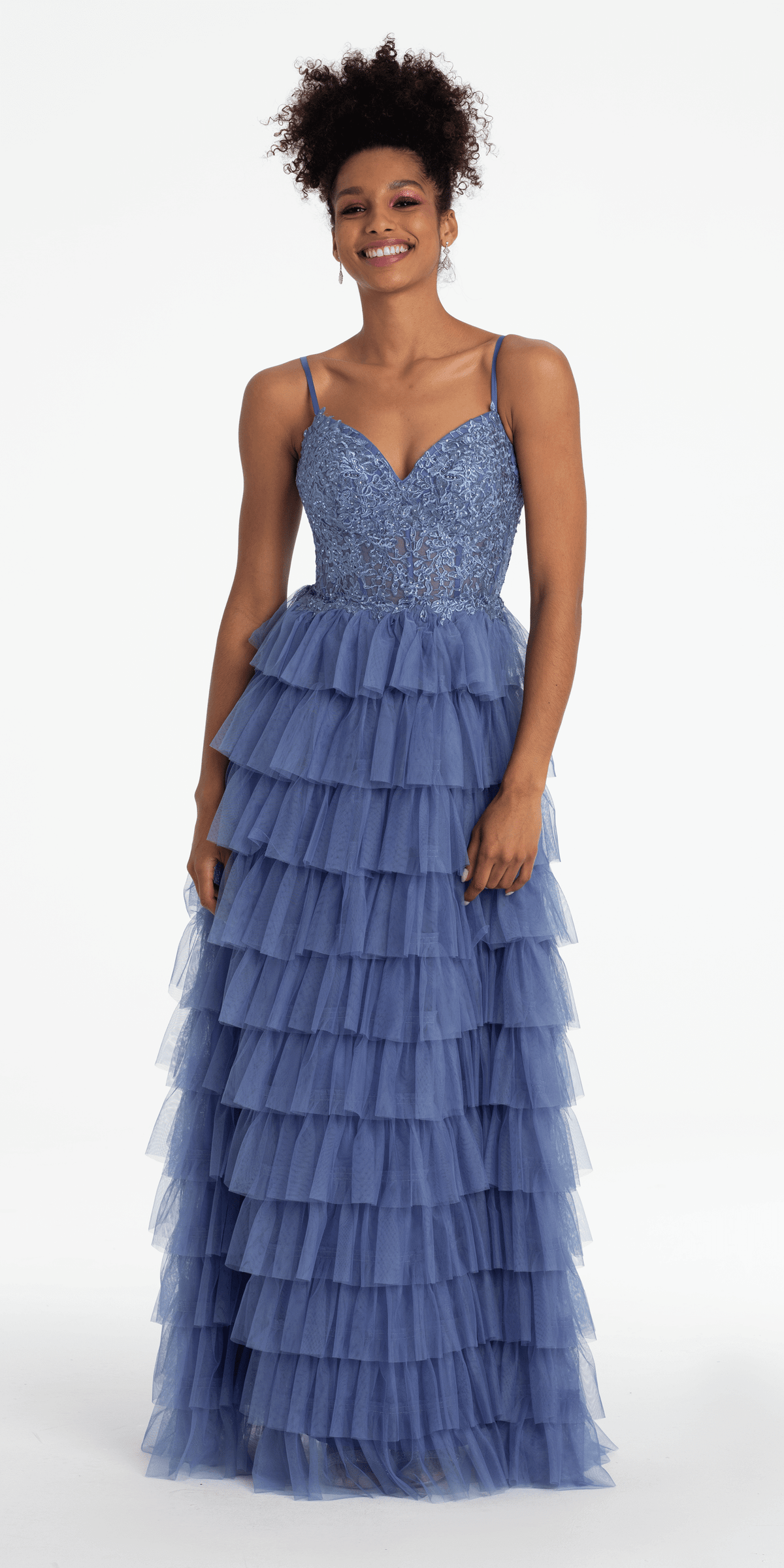 Mesh Tiered Corset Keyhole Back Ballgown – Camille La Vie