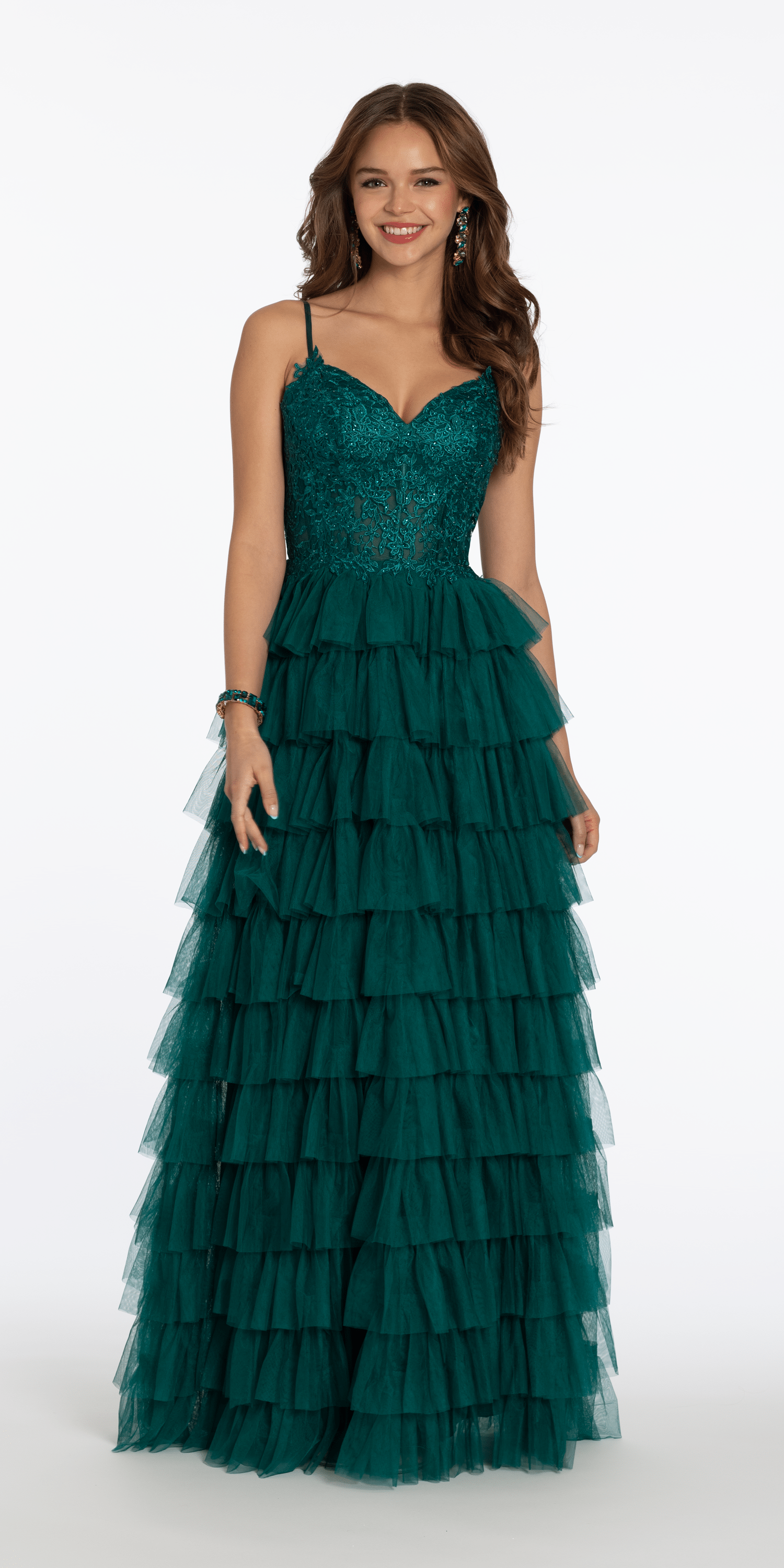 Mesh Tiered Corset Keyhole Back Ballgown – Camille La Vie