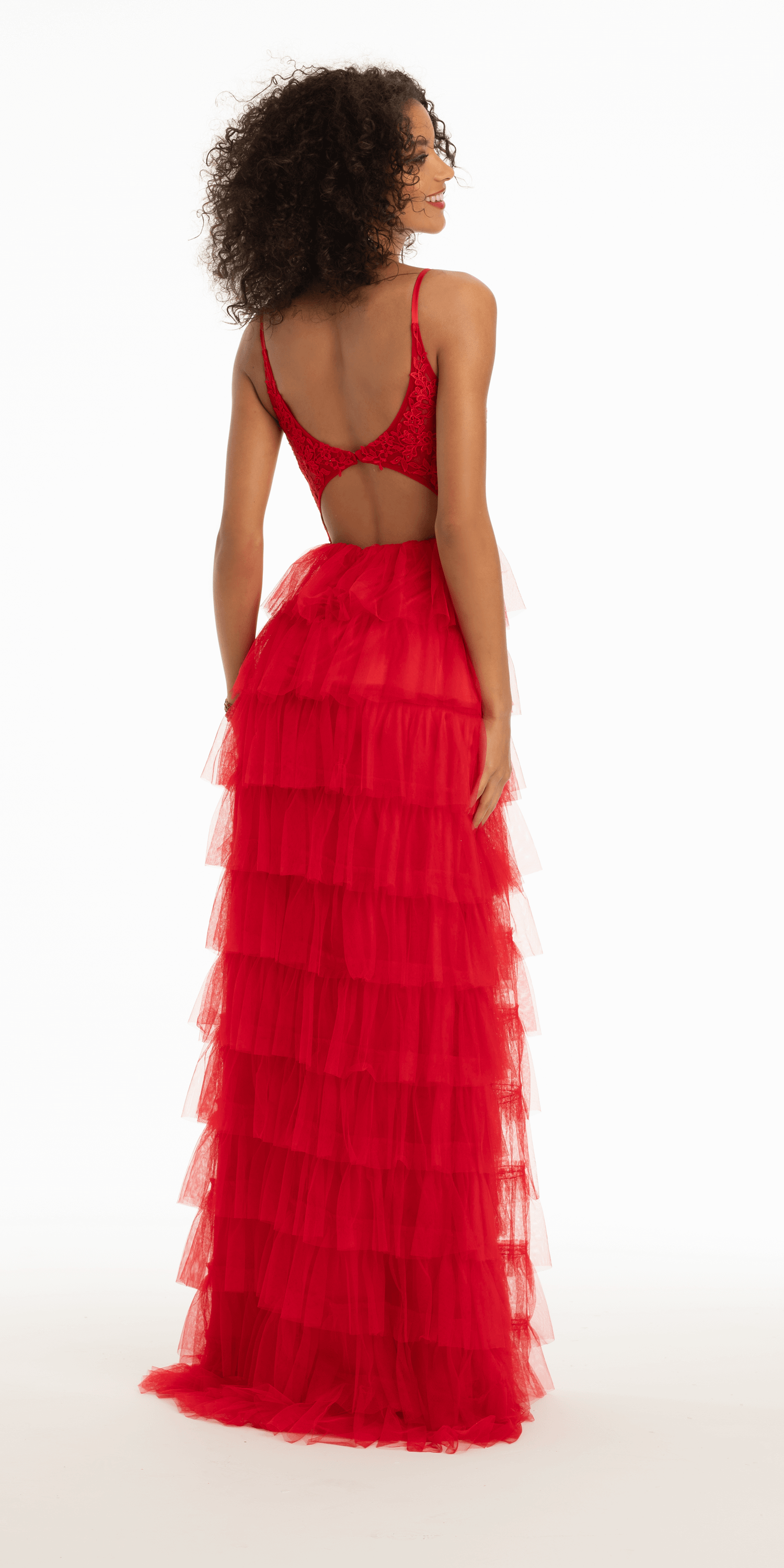 Mesh Tiered Corset Keyhole Back Ballgown – Camille La Vie